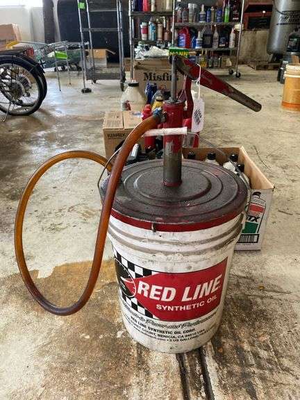 Gear oil bucket with pump - Hurley Real Estate & Auctions