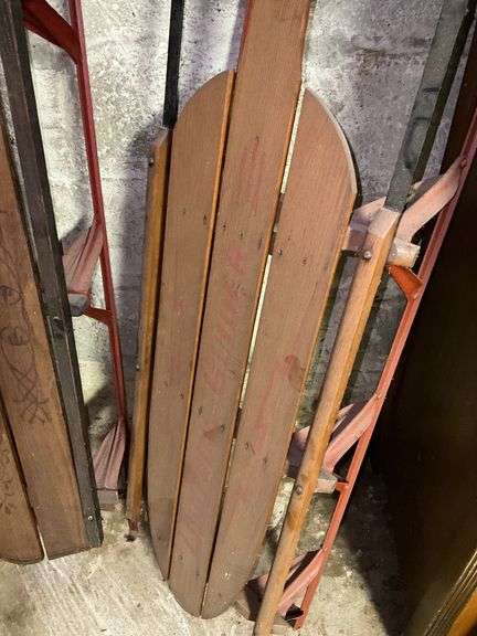Vintage Lightning Guider wooden snow sled - Hurley Real Estate & Auctions
