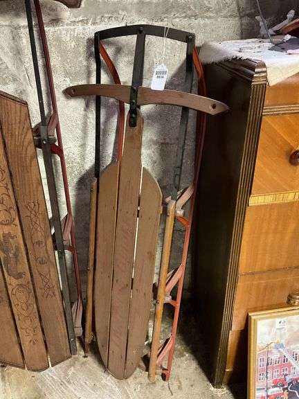 Vintage Lightning Guider wooden snow sled - Hurley Real Estate & Auctions