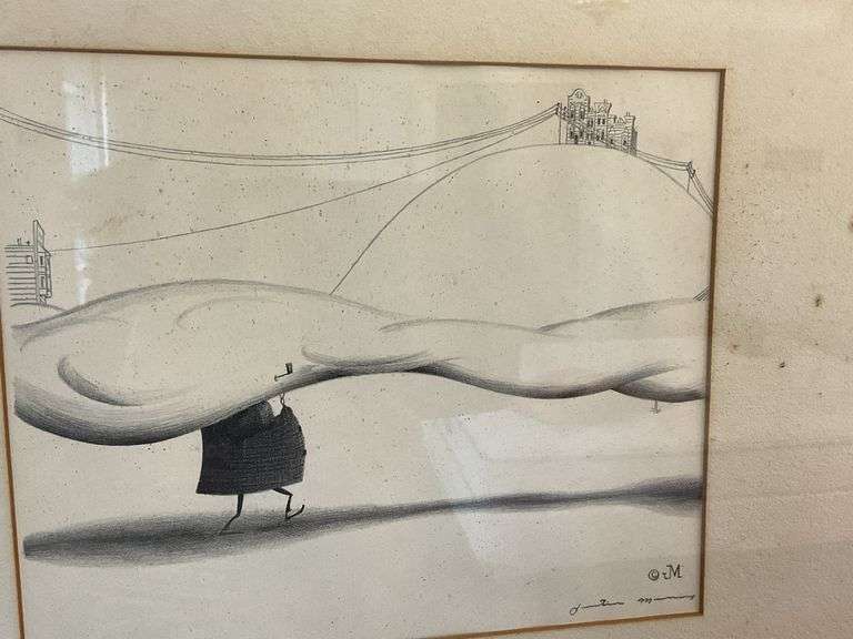 Justin Murray(1912-1987) lithograph, High Fog, San Francisco, framed 21 ...