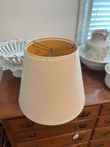 As is clothes tree, magazine rack, wooden tray and stool, lamp shade ...