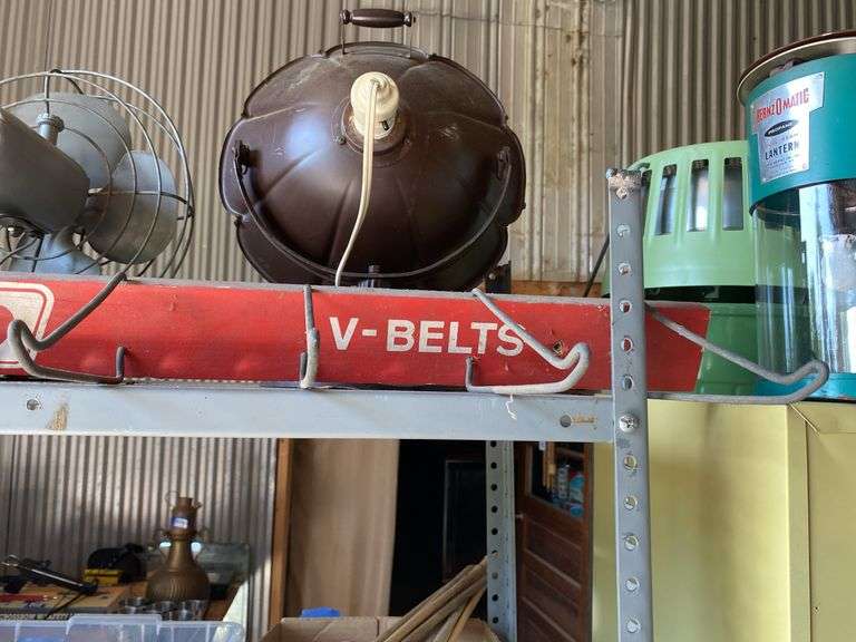 Antique DEMCO auto V-belts display - Hurley Real Estate & Auctions