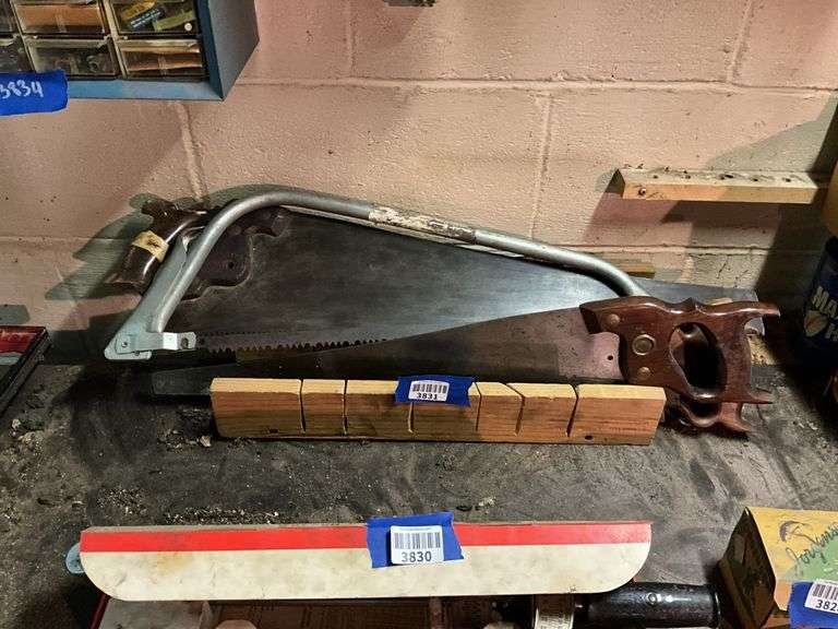 Hand saws, two miter boxes - Hurley Real Estate & Auctions