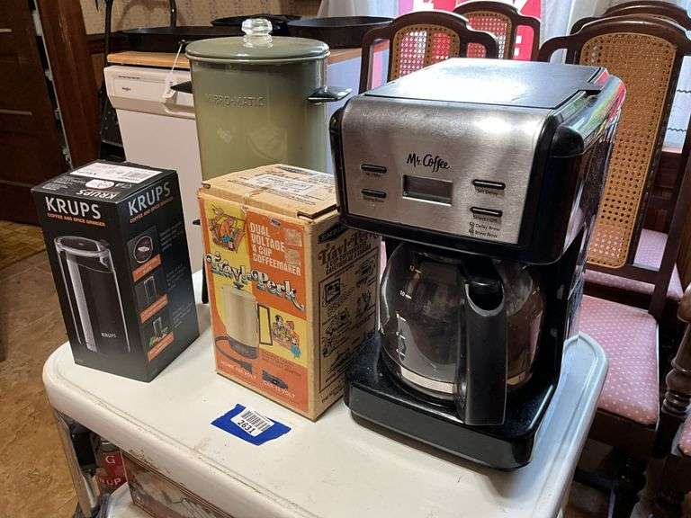 Mr. Coffee, coffee grinder, travel coffee pot, Mirro-Matic coffee urn ...