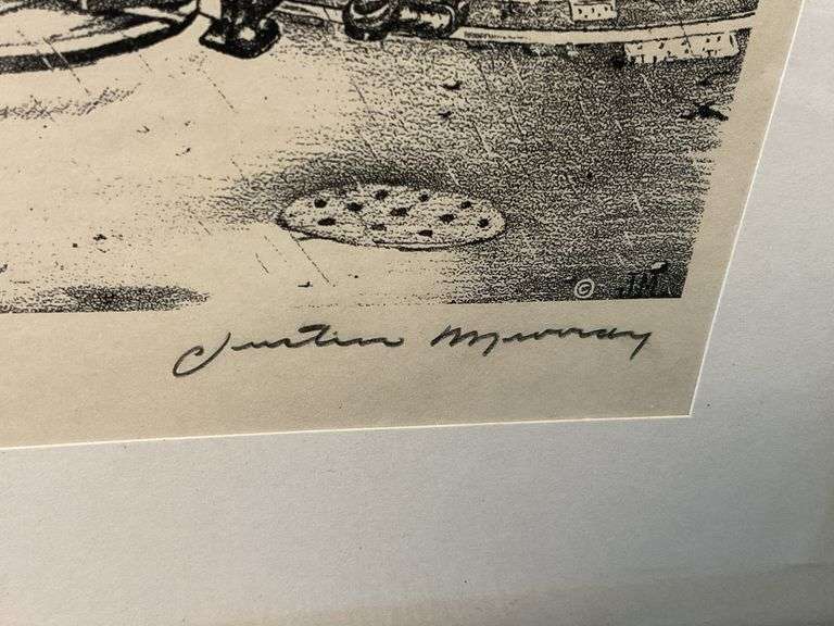 Justin Murray(1912-1987) San Francisco cable car print, Turntable ...