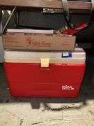 Red Igloo cooler and candles lot - Hurley Real Estate & Auctions