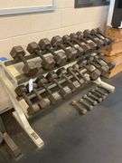 Powertec weight rack 52” wide - 26 weights - Hurley Real Estate & Auctions