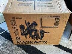 Vintage Magnavox black & white portable TV in box - Hurley Real Estate ...