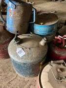 Metal fuel cans, oil can - Hurley Real Estate & Auctions