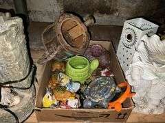 Contents on and under table: turtle figures, table fountain, watering ...