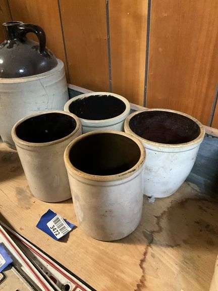 Four stoneware crocks - Hurley Real Estate & Auctions