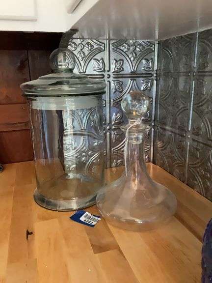 Glass storage jar & wine decanter - Hurley Real Estate & Auctions
