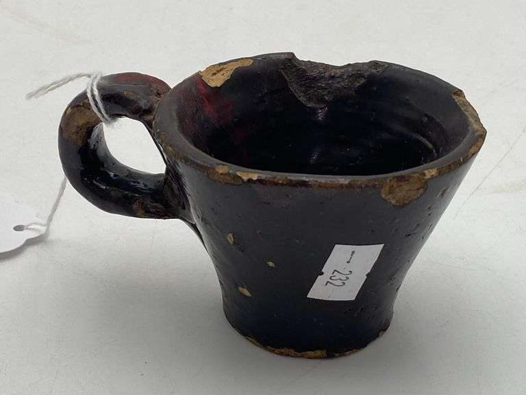 Small pottery cup and miniature redware bowl - Hurley Real Estate ...