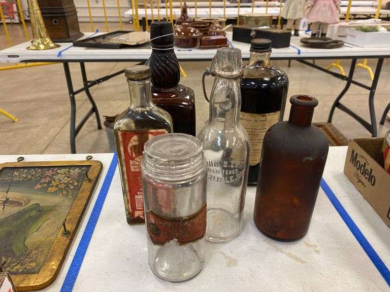 Antique bottles including: John S. Low/ Carlisle Pa, Flaccus Prepared ...