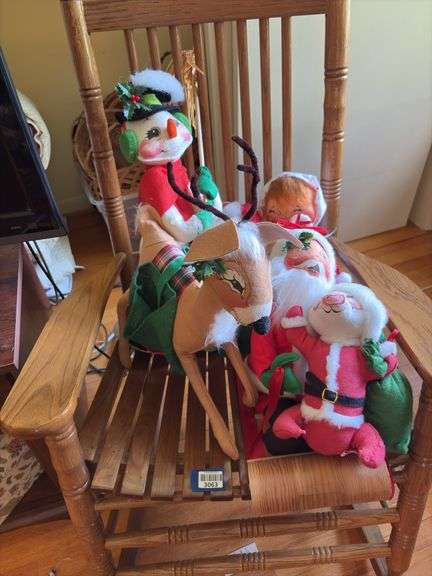 Annalee Christmas figures including: Santa, deer, snowman, Santa pig ...