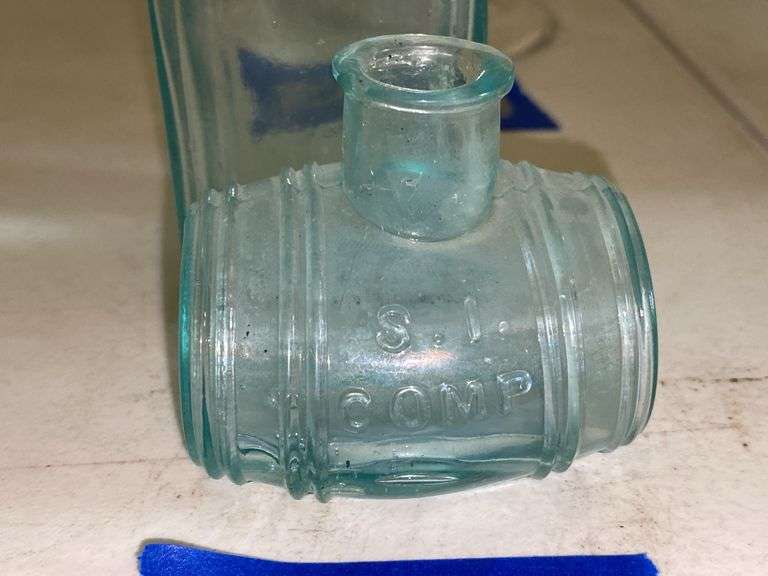 Aqua S.I. COMP (Senate Ink Co.) barrel ink bottle, and aqua sauce ...