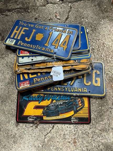 Rusty Wallace and various PA license plates - Hurley Real Estate & Auctions
