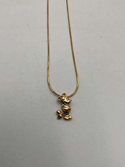 14K gold Mickey Mouse pendant and chain - Hurley Real Estate & Auctions