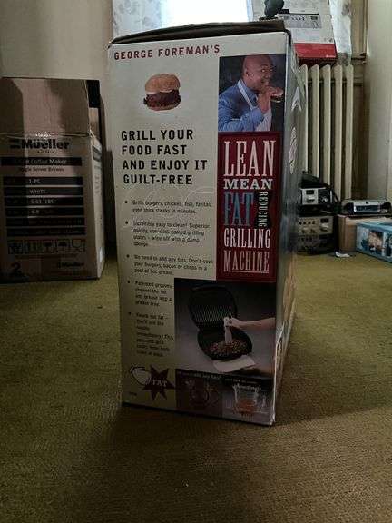 George Foreman Lean Mean grilling machine, in box - Hurley Real Estate ...