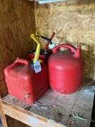 Plastic and metal fuel cans - empty - Hurley Real Estate & Auctions