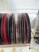 45rpm records on wire rack, Sim Mania 2 video games, other video games ...