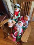 Annalee Christmas figures including: Santa, deer, snowman, Santa pig ...