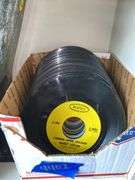 45rpm records on wire rack, Sim Mania 2 video games, other video games ...