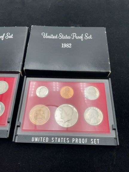 Two 1982 US Proof coin sets - Hurley Real Estate & Auctions