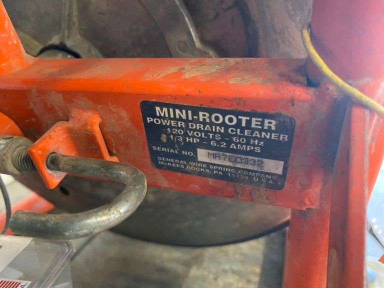 Mini rooter 50 ft. power drain cleaner - Hurley Real Estate & Auctions