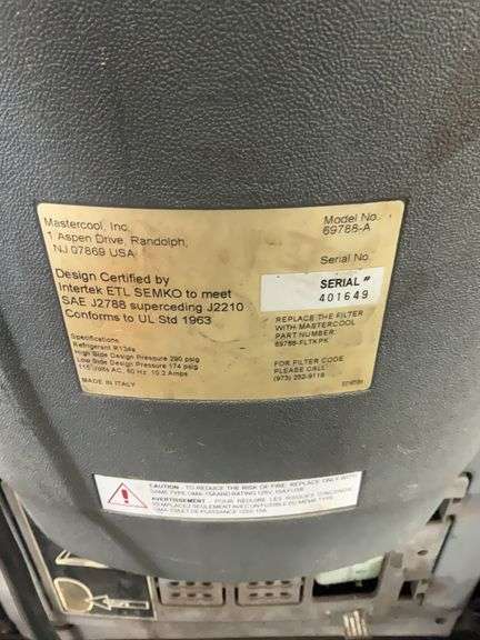Mastercool Model 69788-A - Hurley Real Estate & Auctions