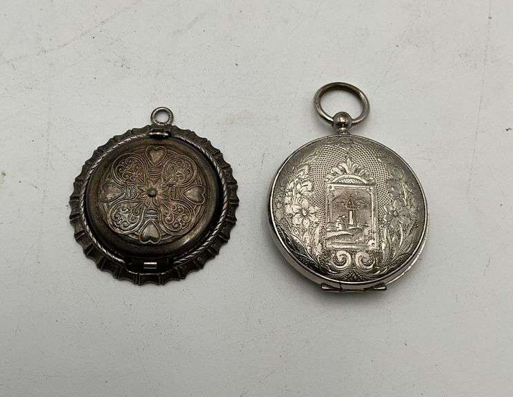 Costume jewelry: locket pendant to hold four photographs, and watch ...