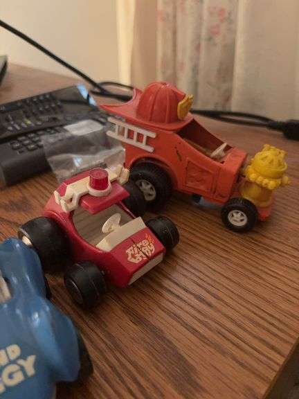 Vintage toy Zoomer Boomer Happy Hydrant fire truck, sand buggy and race ...
