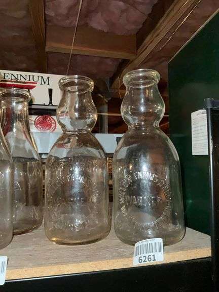 Two cream top milk bottles: Willow Farms Dairy/ Warner/ Westminster MD ...