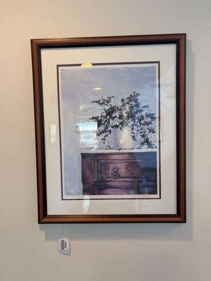 E. Mohn limited edition print, still life, 787/1500, framed 22x27 ...