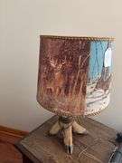 Vintage deer leg table lamp w/ deer patterned lamp shade - Hurley Real ...