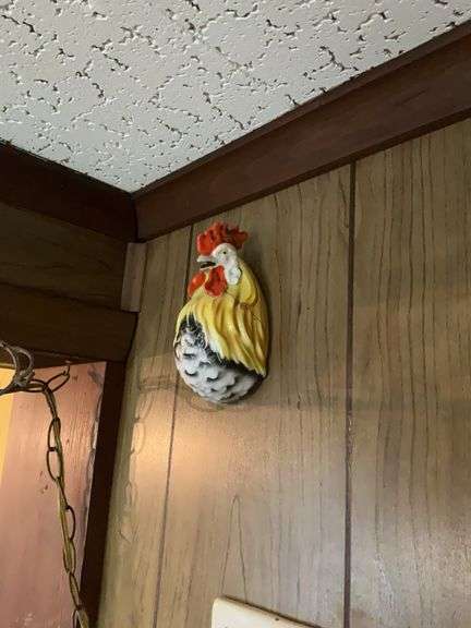 Wall hangings: Royal Bayreuth chicken string holder AS IS, cow head ...