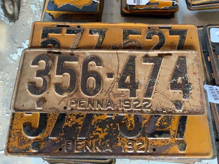1917-1920s PA license plates lot - Hurley Real Estate & Auctions