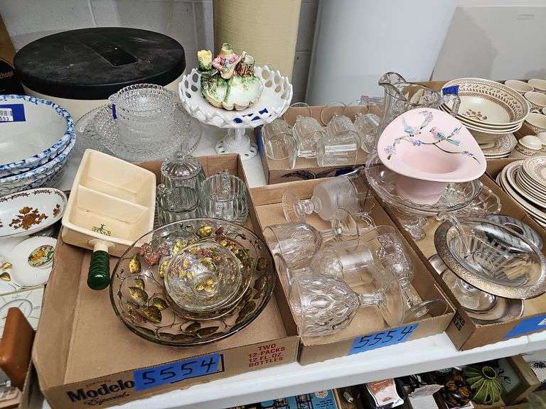 Misc Lot - EAPG Goblets, 7-Pc EAPG Water Set, 4-Pc berry bowl set, 5-pc ...
