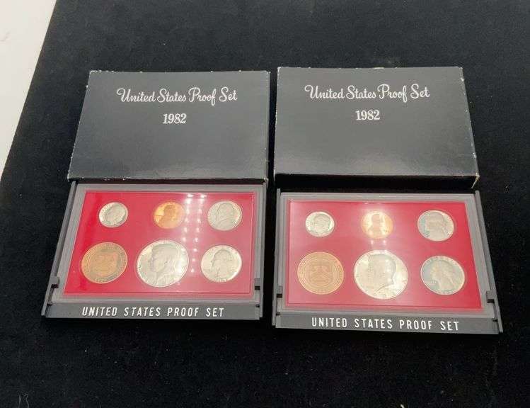 Two 1982 US Proof coin sets - Hurley Real Estate & Auctions