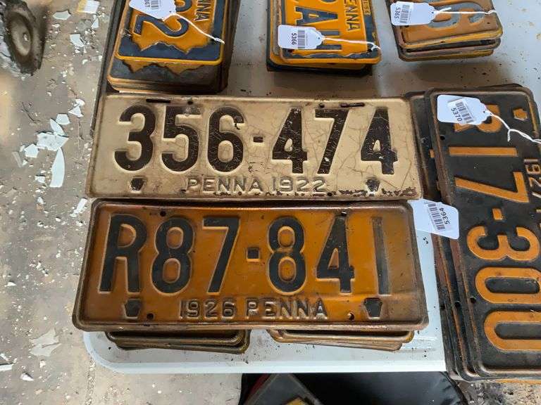 1917-1920s PA license plates lot - Hurley Real Estate & Auctions