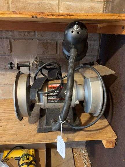 Craftsman double bench grinder w/ lamp - Hurley Real Estate & Auctions