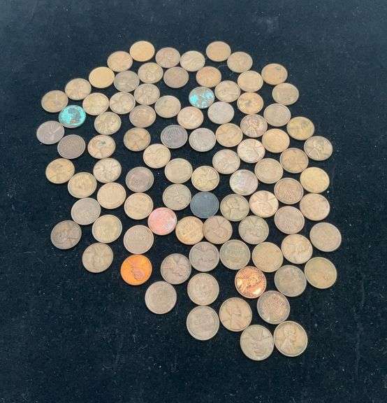 Lincoln cent Wheat penny coins lot - Hurley Real Estate & Auctions