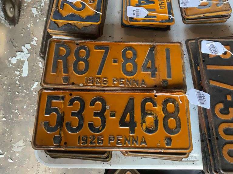 1917-1920s PA license plates lot - Hurley Real Estate & Auctions