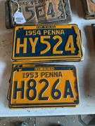 1950s PA license plates lot - Hurley Real Estate & Auctions