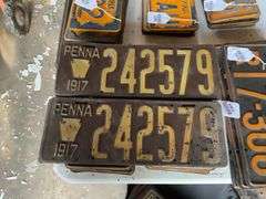 1917-1920s PA license plates lot - Hurley Real Estate & Auctions