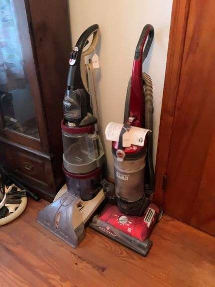 Four vacuums: Shark Rotator upright, two Hoover uprights, Mighty Mini ...