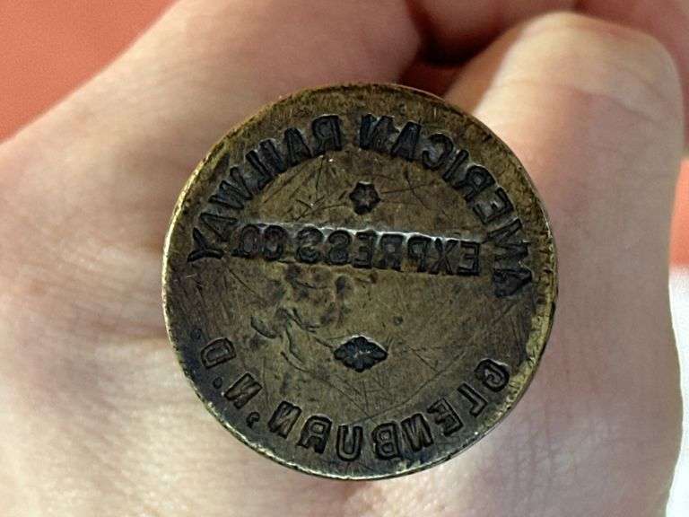 American Railway Express Company Brass Stamp from Glenburn, North ...