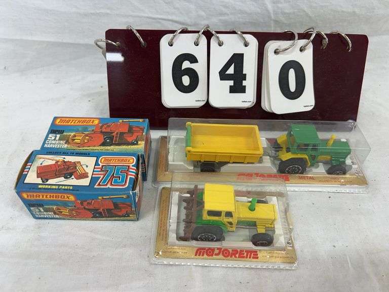 Pair of Matchbox Combines & Majorette Tractors - Integrity Auctioneers