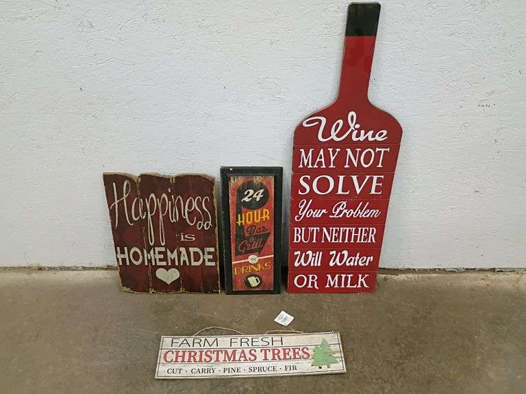Group of Four Wooden Signs - Integrity Auctioneers
