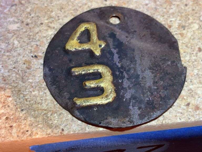 1943 South Dakota Trailer License Plate Tab - Integrity Auctioneers